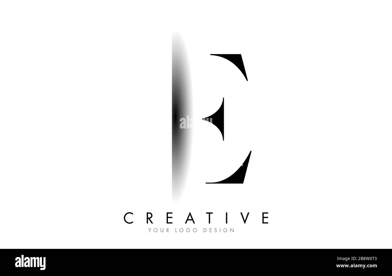E Letter Logo Design with Creative Shadow Cut Vector Illustration ...
