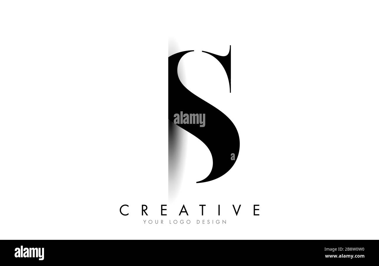 S Letter Logo Design with Creative Shadow Cut Vector Illustration ...