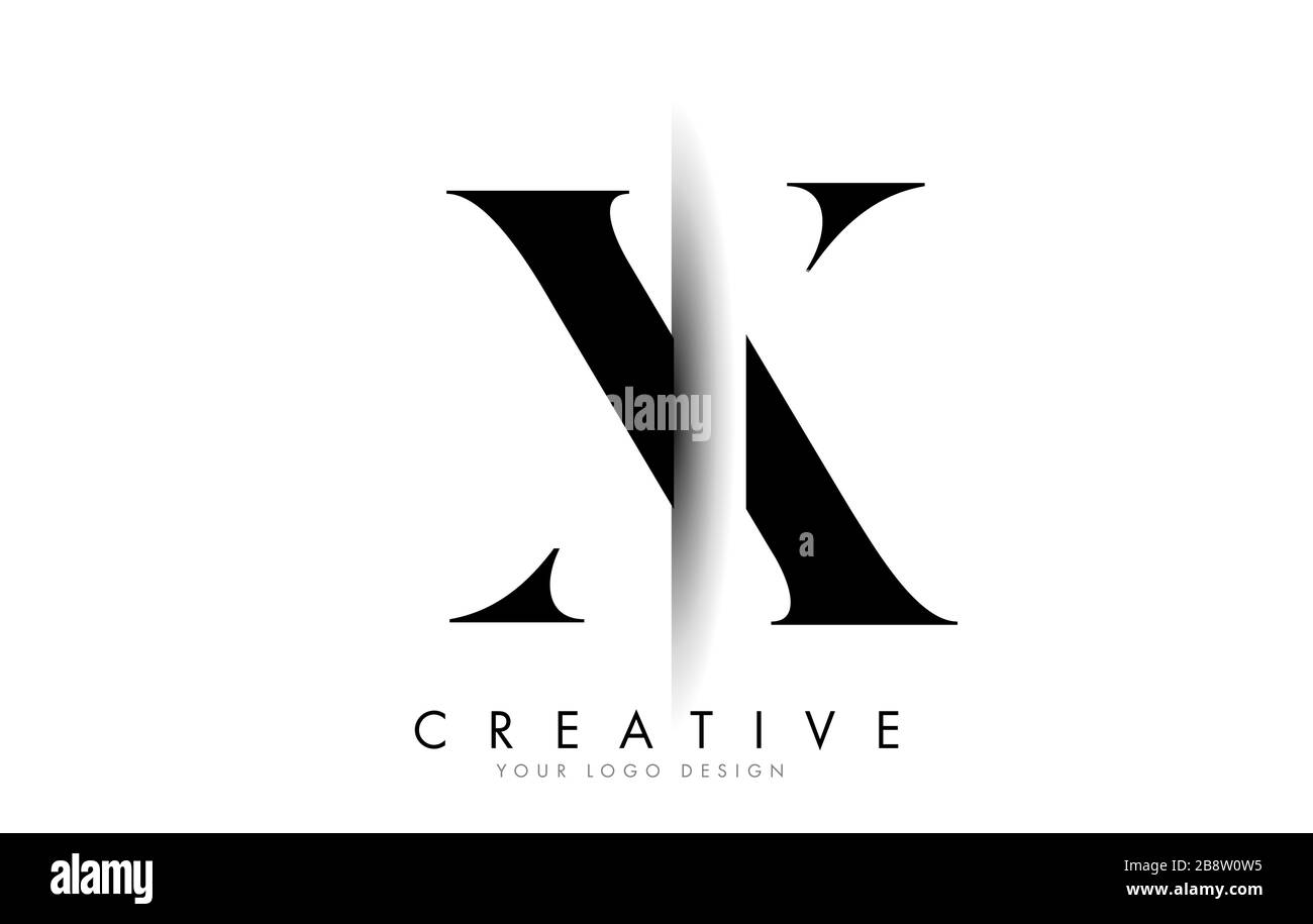 X Letter Logo Design with Creative Shadow Cut Vector Illustration ...