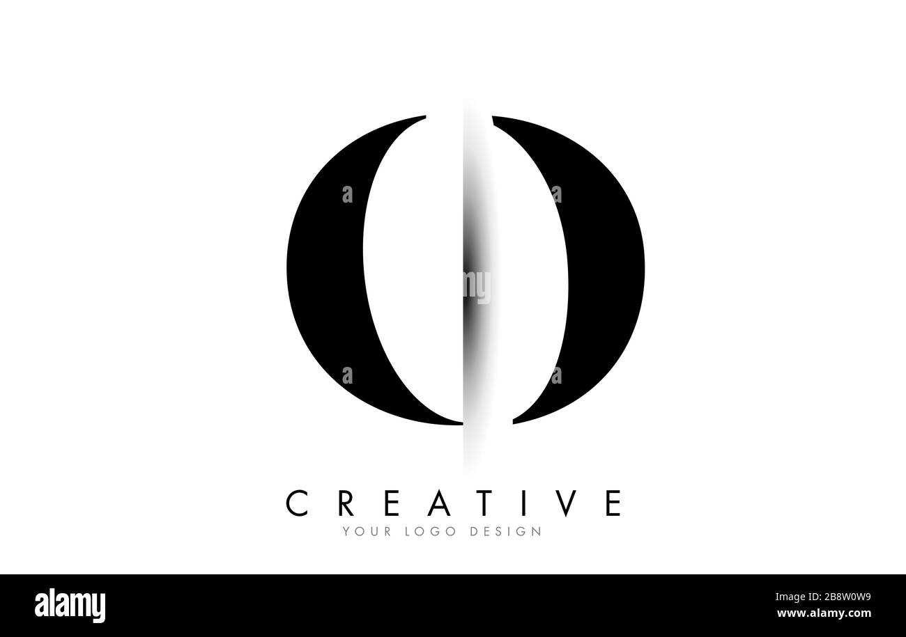 O Letter Logo Design with Creative Shadow Cut Vector Illustration ...