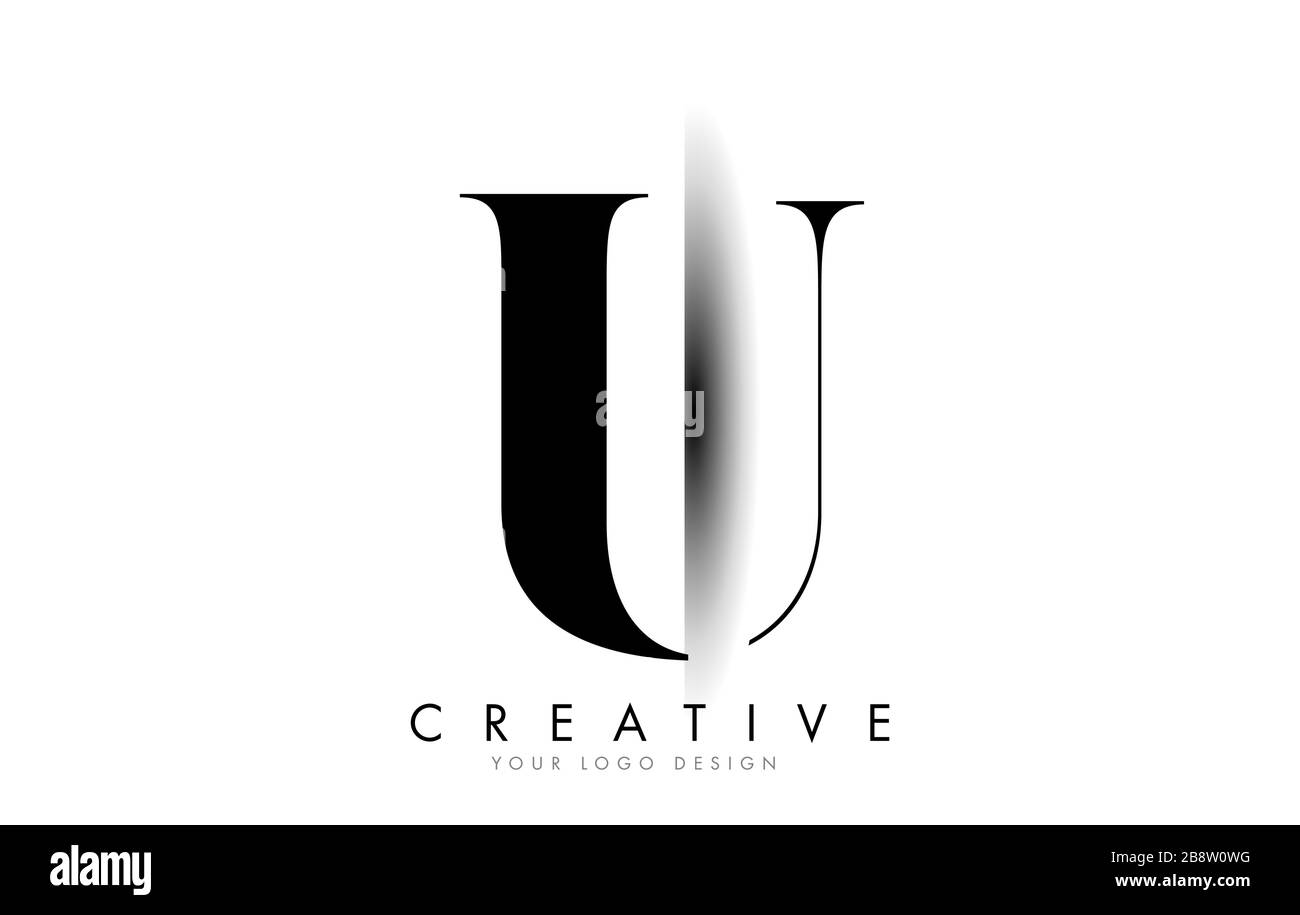 U Letter Logo Design with Creative Shadow Cut Vector Illustration ...