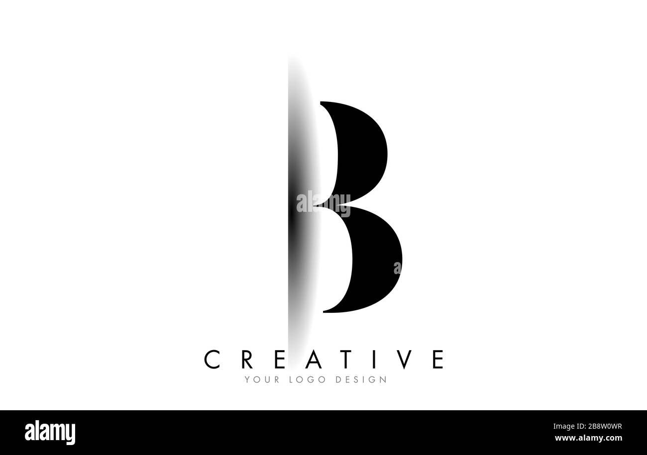 B Letter Logo Design with Creative Shadow Cut Vector Illustration ...