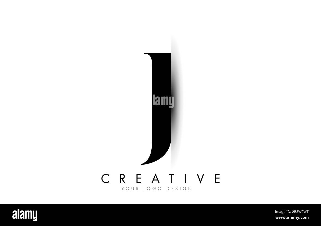 J Letter Logo Design with Creative Shadow Cut Vector Illustration ...