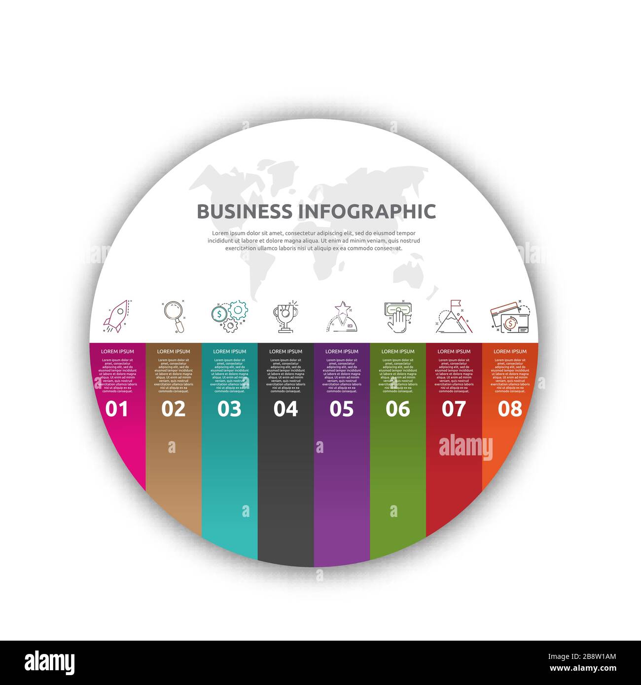 Vector circle infographics. Template with 8 options. Eight steps for ...