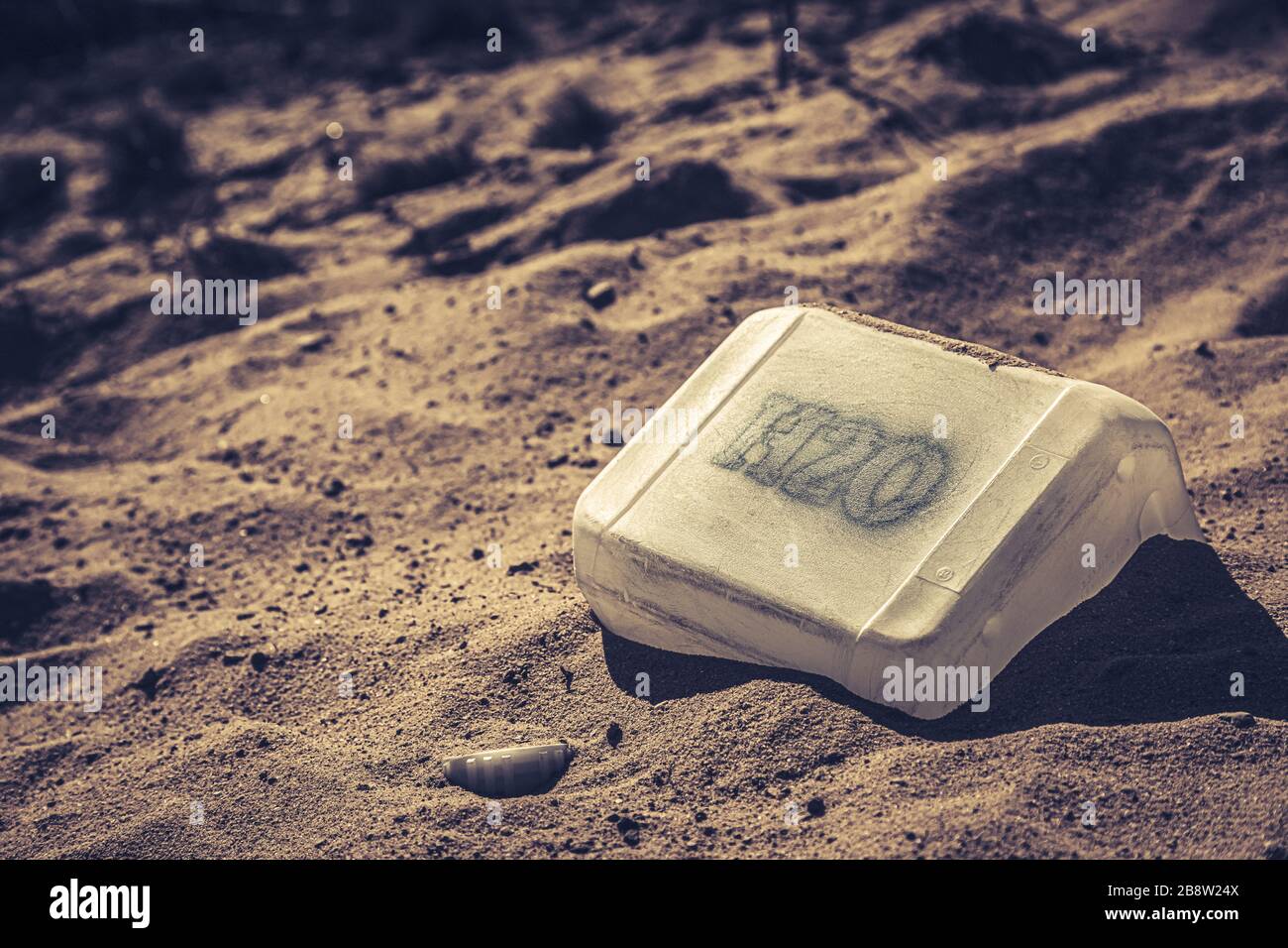 Empty water cans as a industry pollution symbol Stock Photo - Alamy