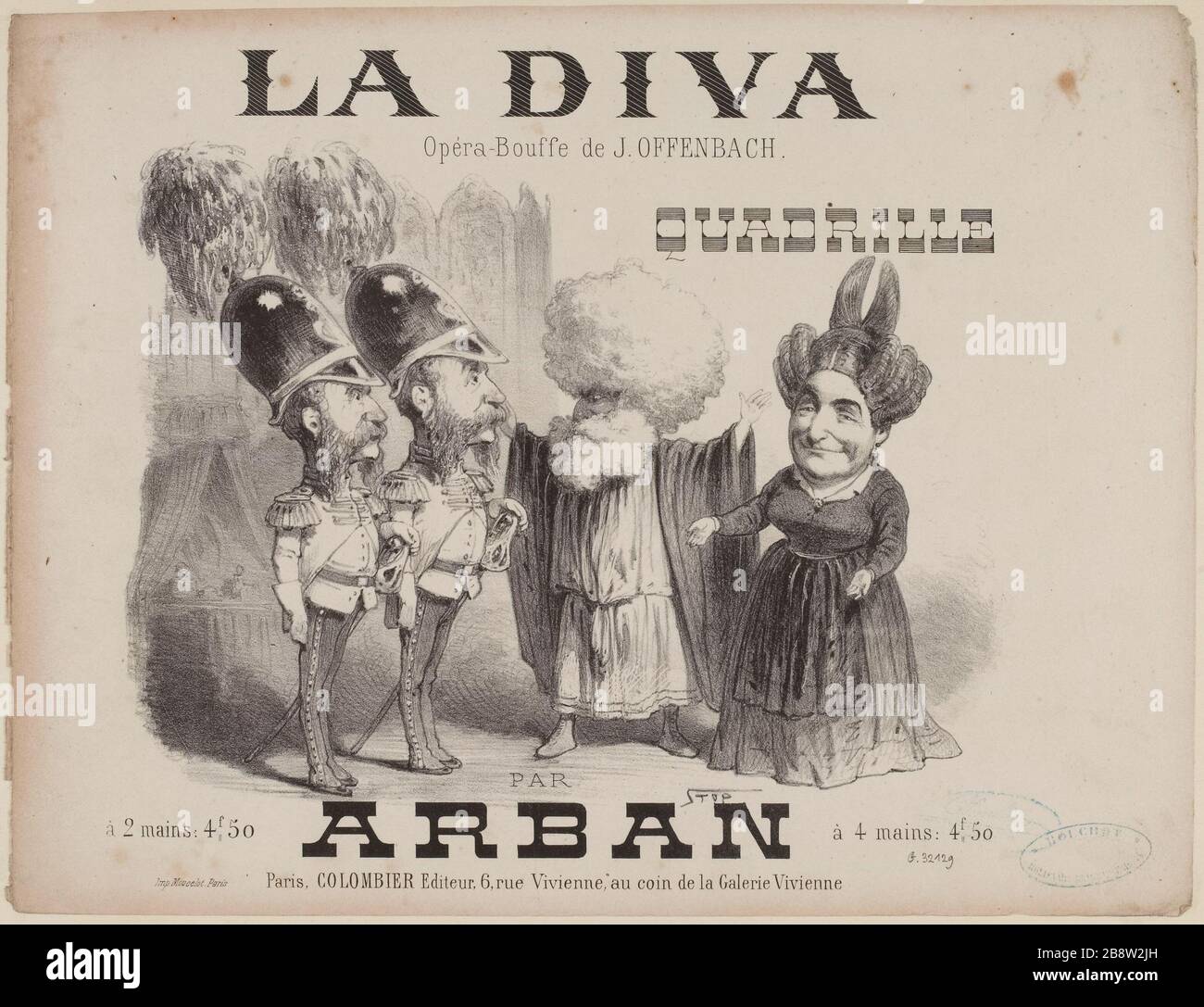 La Diva, score title page of quadrille by Arban from Offenbach Stock ...