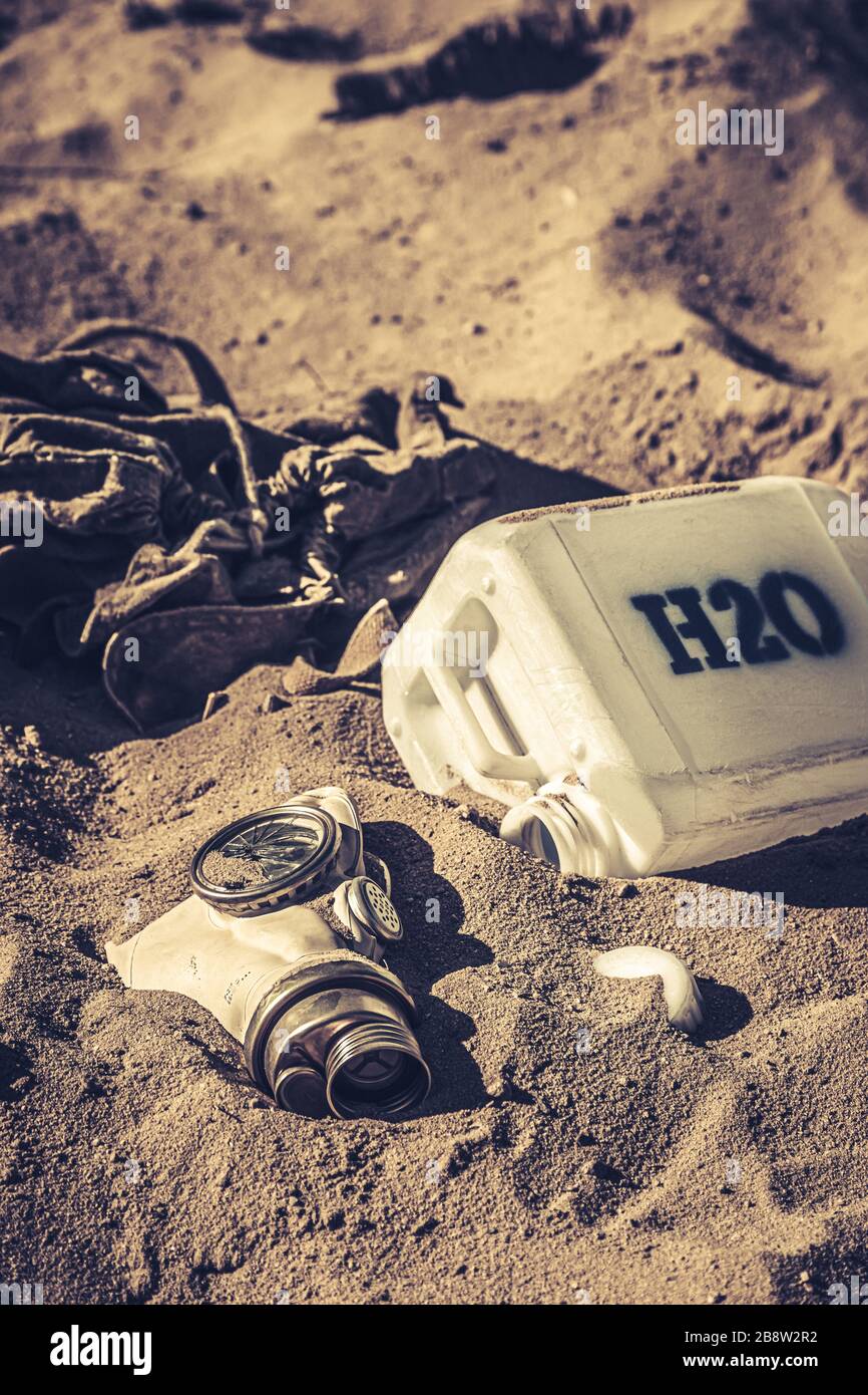 Unclean water cans as a symbol of polluted earth Stock Photo - Alamy