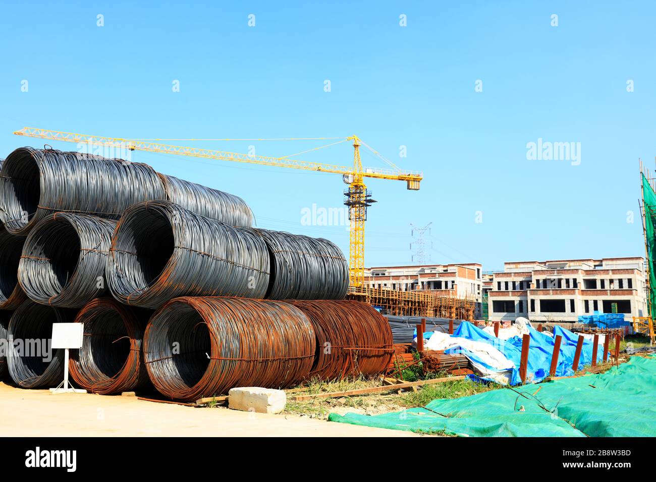 The steel bar in the construction site Stock Photo - Alamy