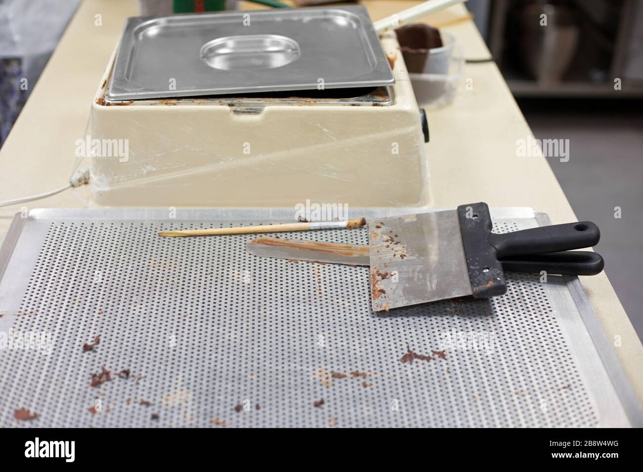 Making chocolate. Kitchen tools, culinary tools for making chocolate ...