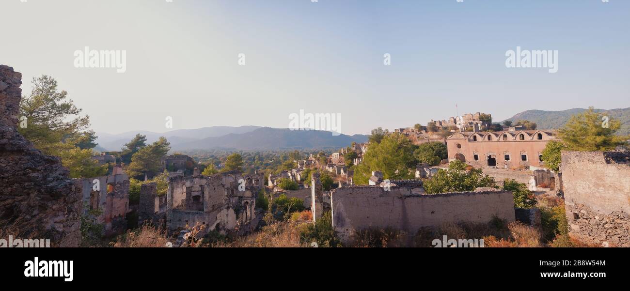Ghost Town Kayakoy. The abandoned Greek village of Kayakoy, Fethiye ...