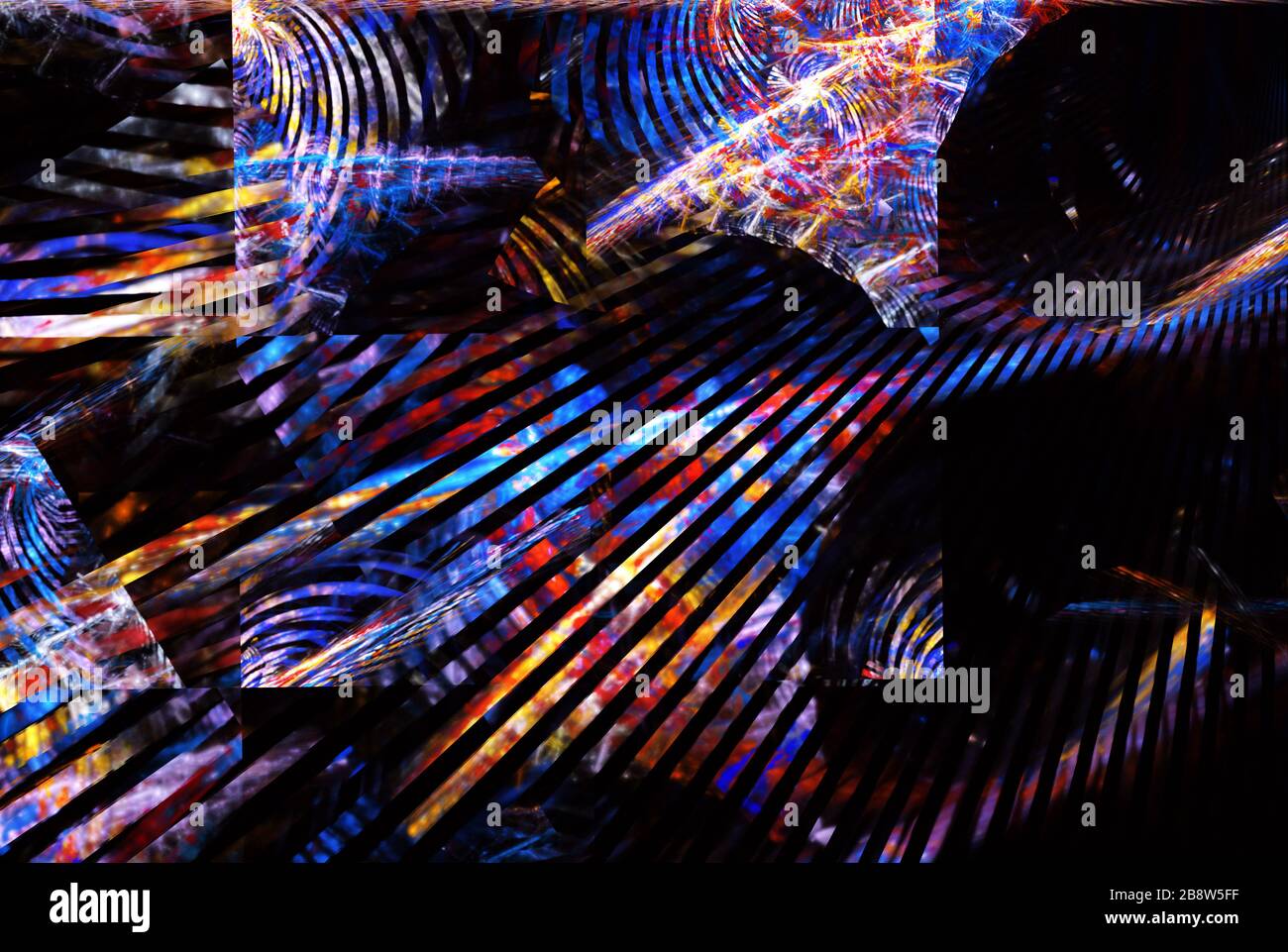 Dynamic curves ands blur pattern. Fractal graphics. Science and ...