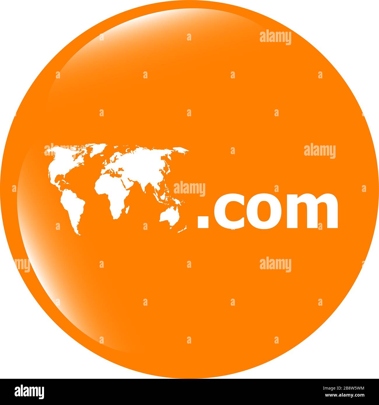 Domain COM sign icon. Top-level internet domain symbol with world map ...
