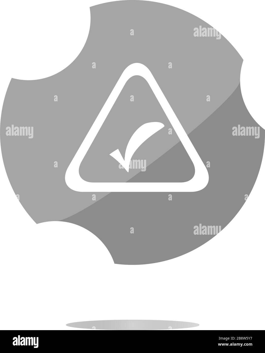 White tick mark on a web button. Isolated on white background Stock ...