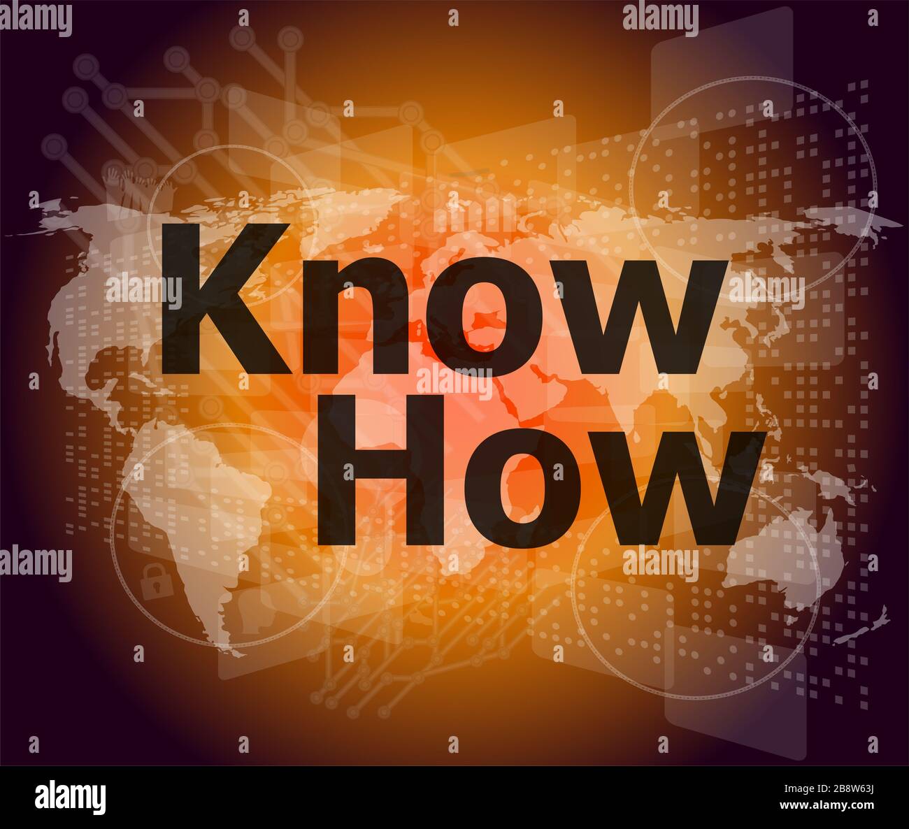 The word know how on digital screen, social concept Stock Photo - Alamy