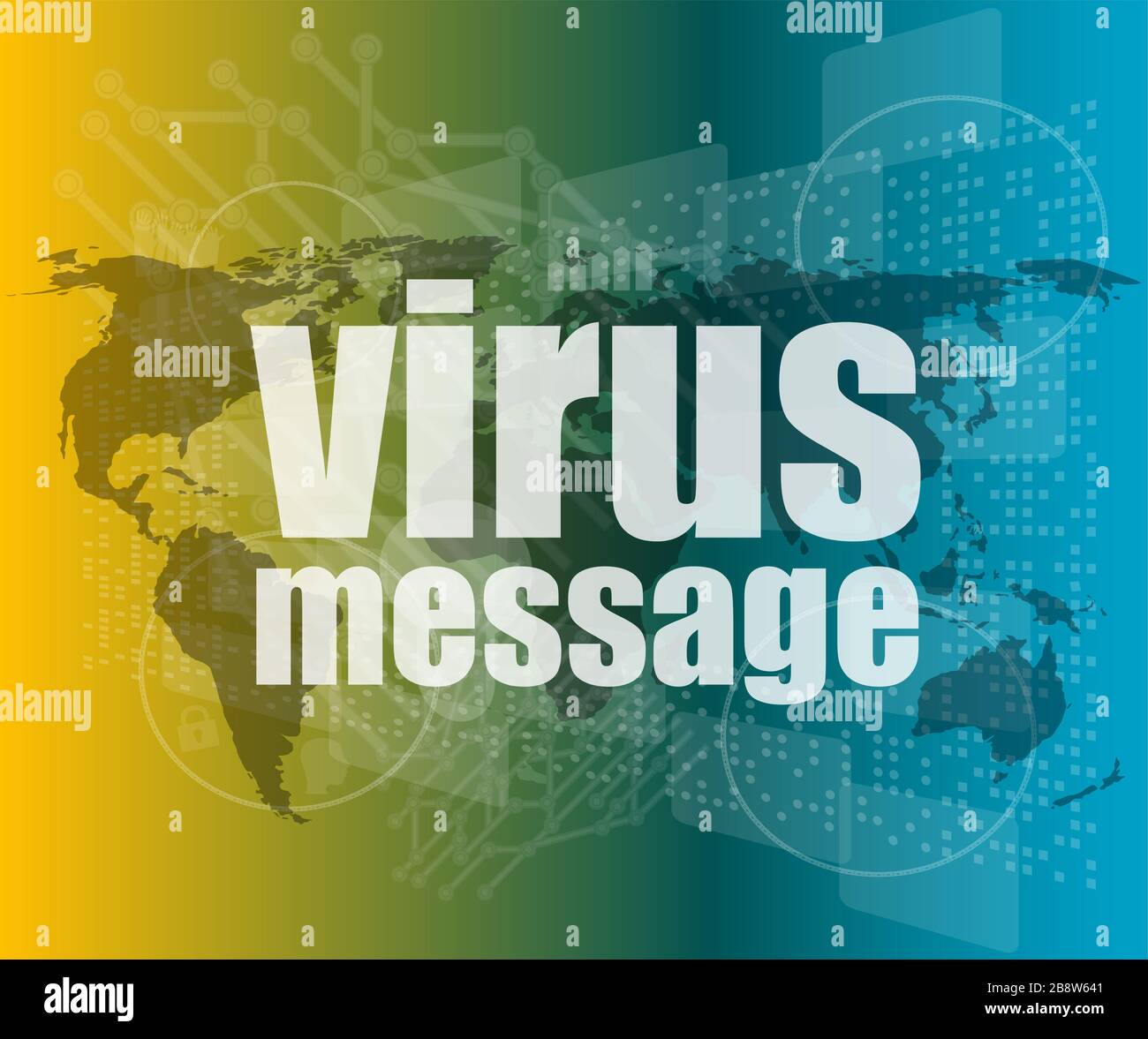 internet concept: words virus message on digital screen Stock Photo - Alamy