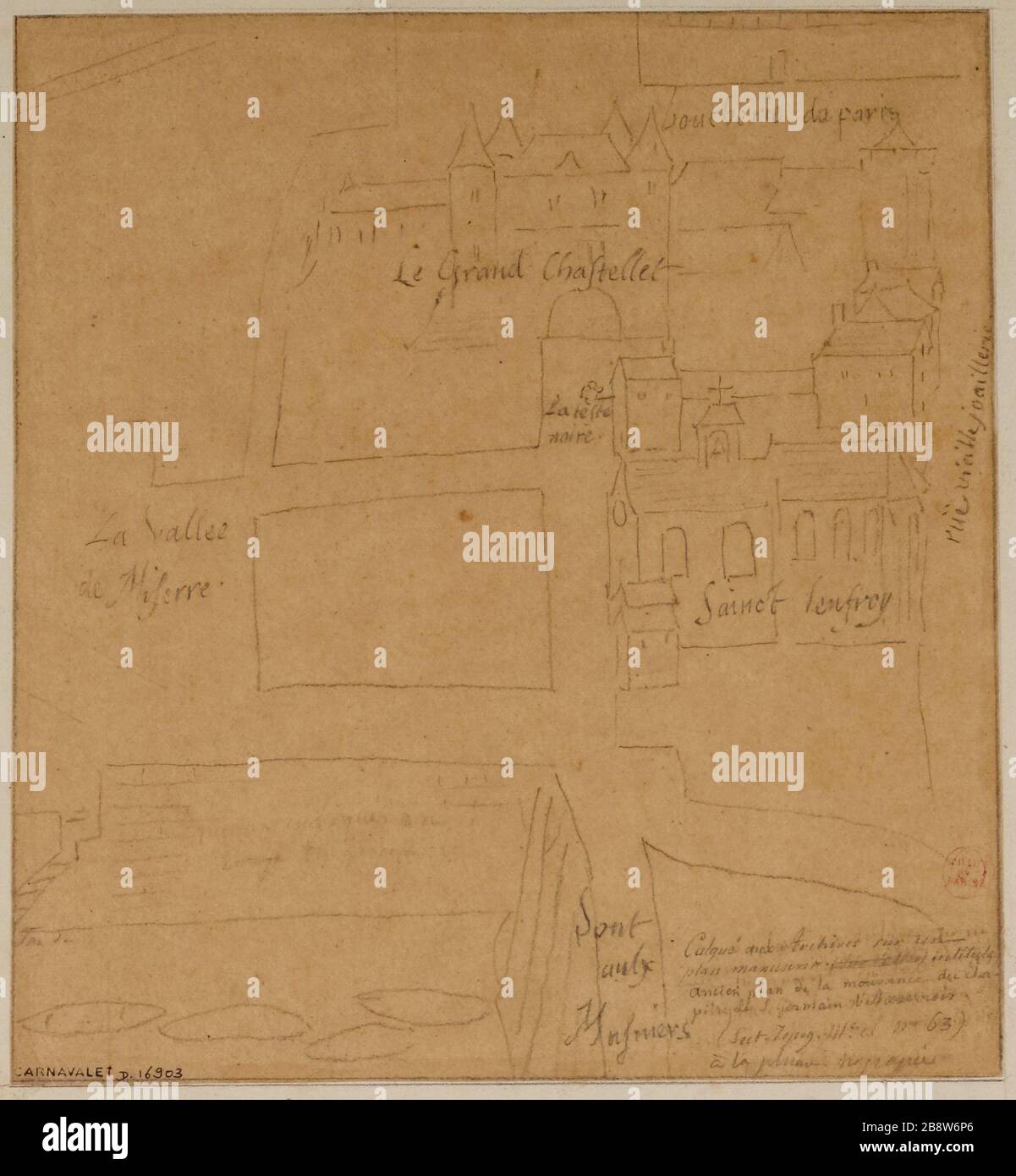 Old map of Chatelet Stock Photo - Alamy