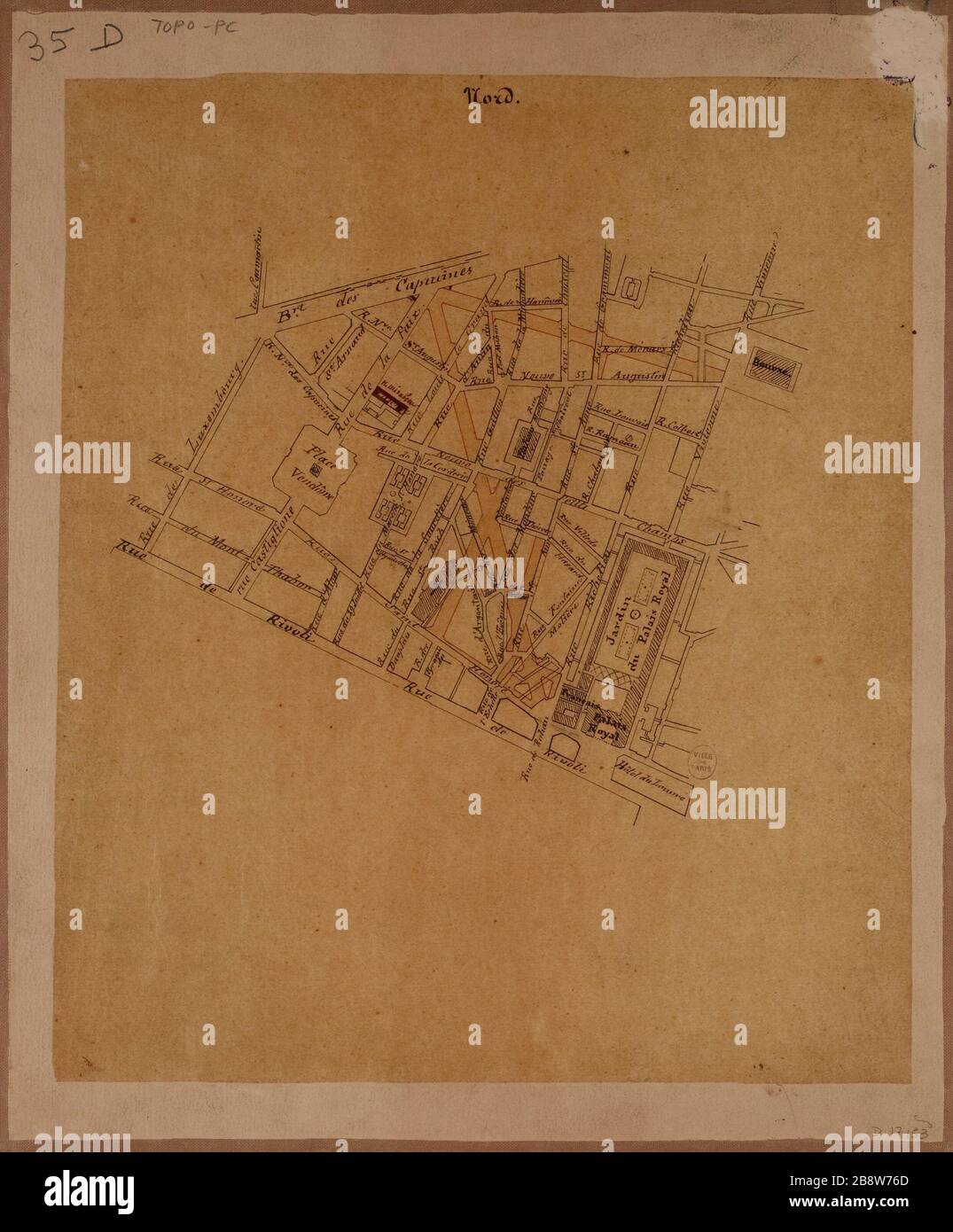 Map of district with the layout of new streets including the Opera ...