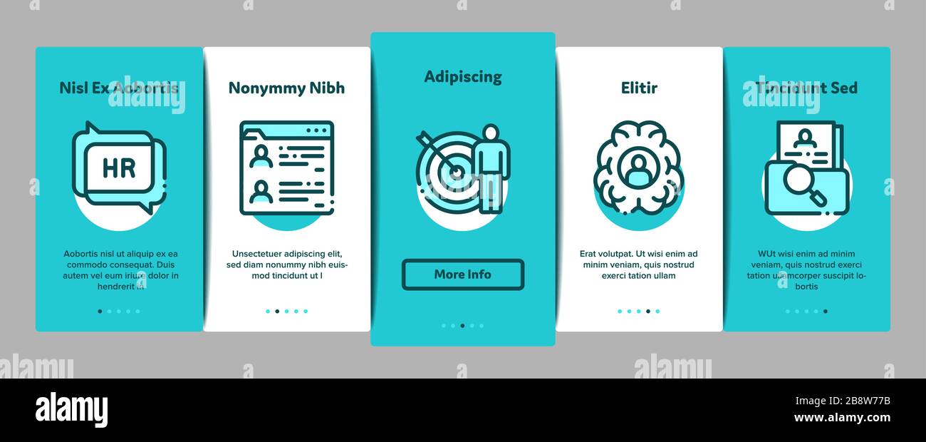 Hr Human Resources Onboarding Elements Icons Set Vector Stock Vector ...