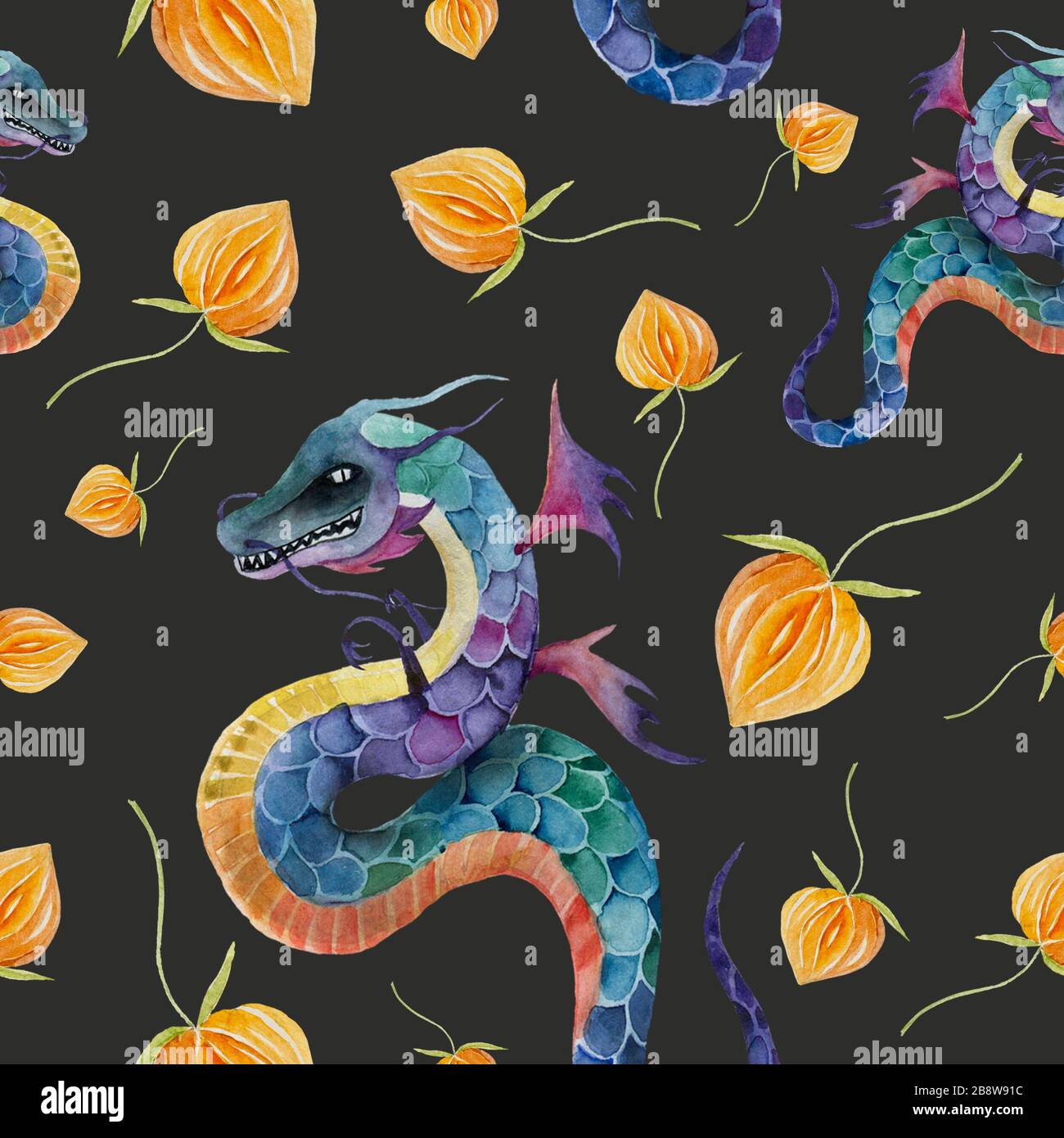 Wallpaper design dragons hi-res stock photography and images - Alamy