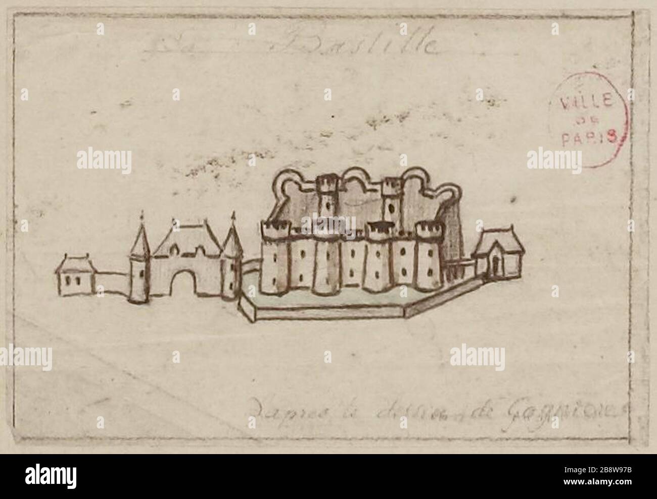 Sketch of the Bastille Stock Photo - Alamy