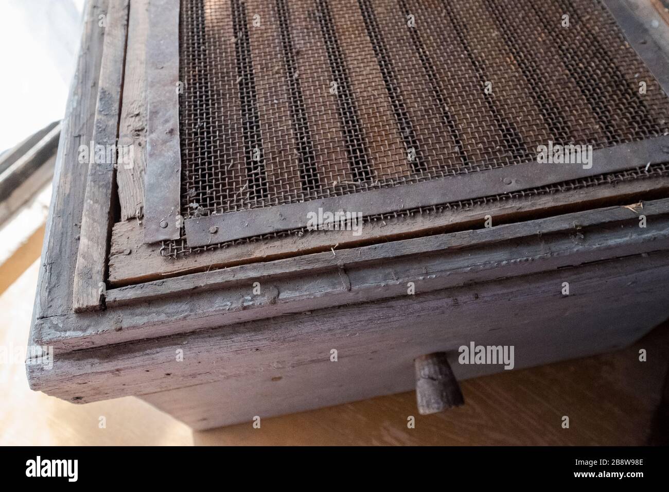 Old hive. Wooden box for bees Stock Photo - Alamy