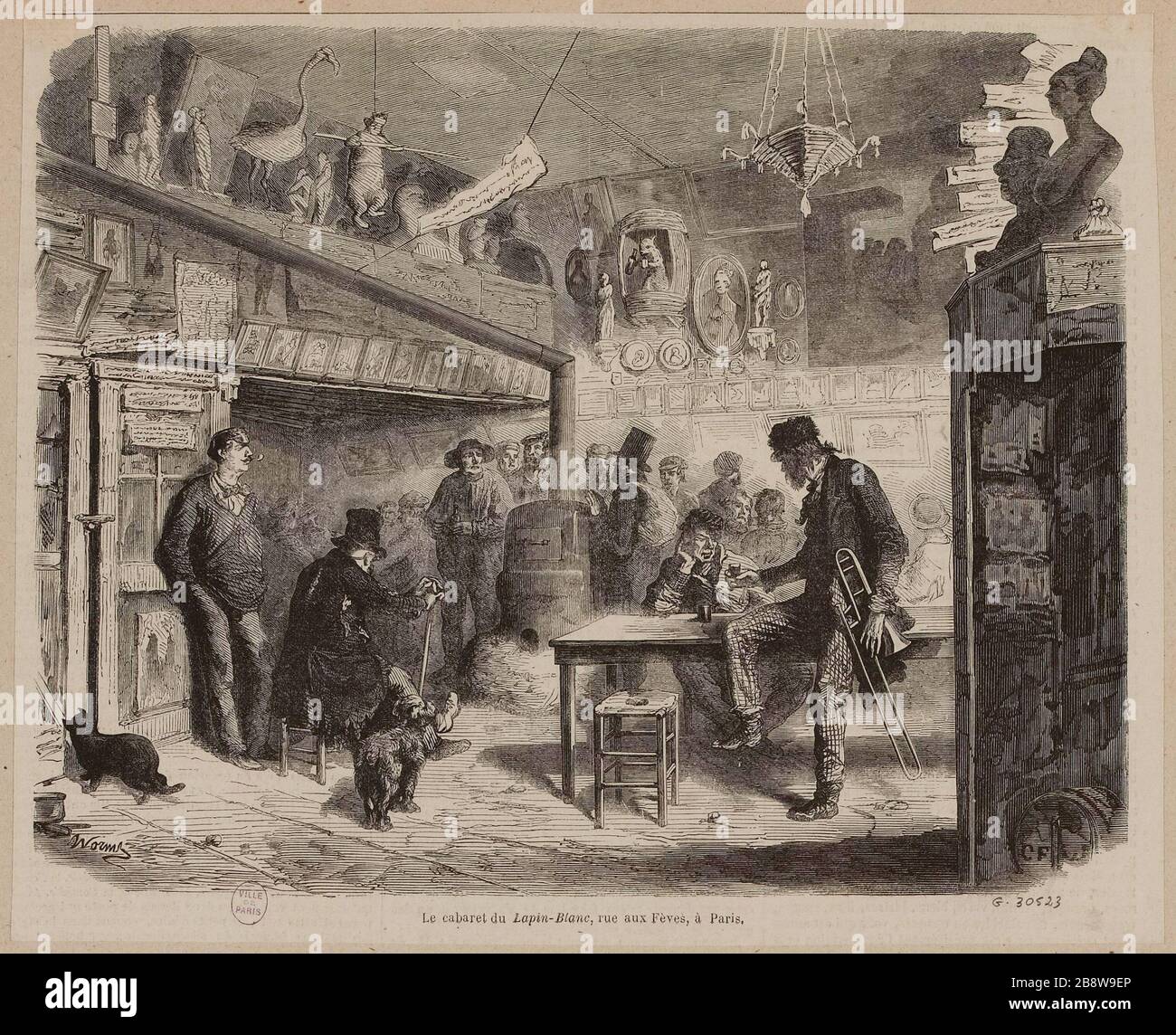 The cabaret Lapin Blanc Street to Broad beans, in Paris Stock Photo - Alamy