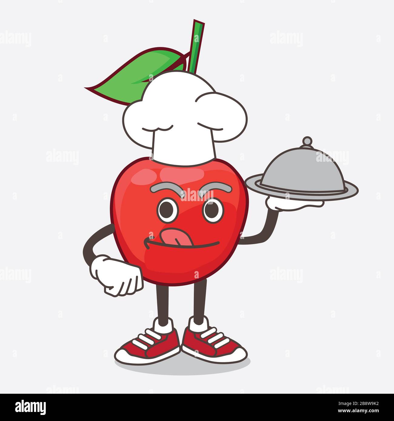 An illustration of Bing Cherry cartoon mascot character as a Chef with ...