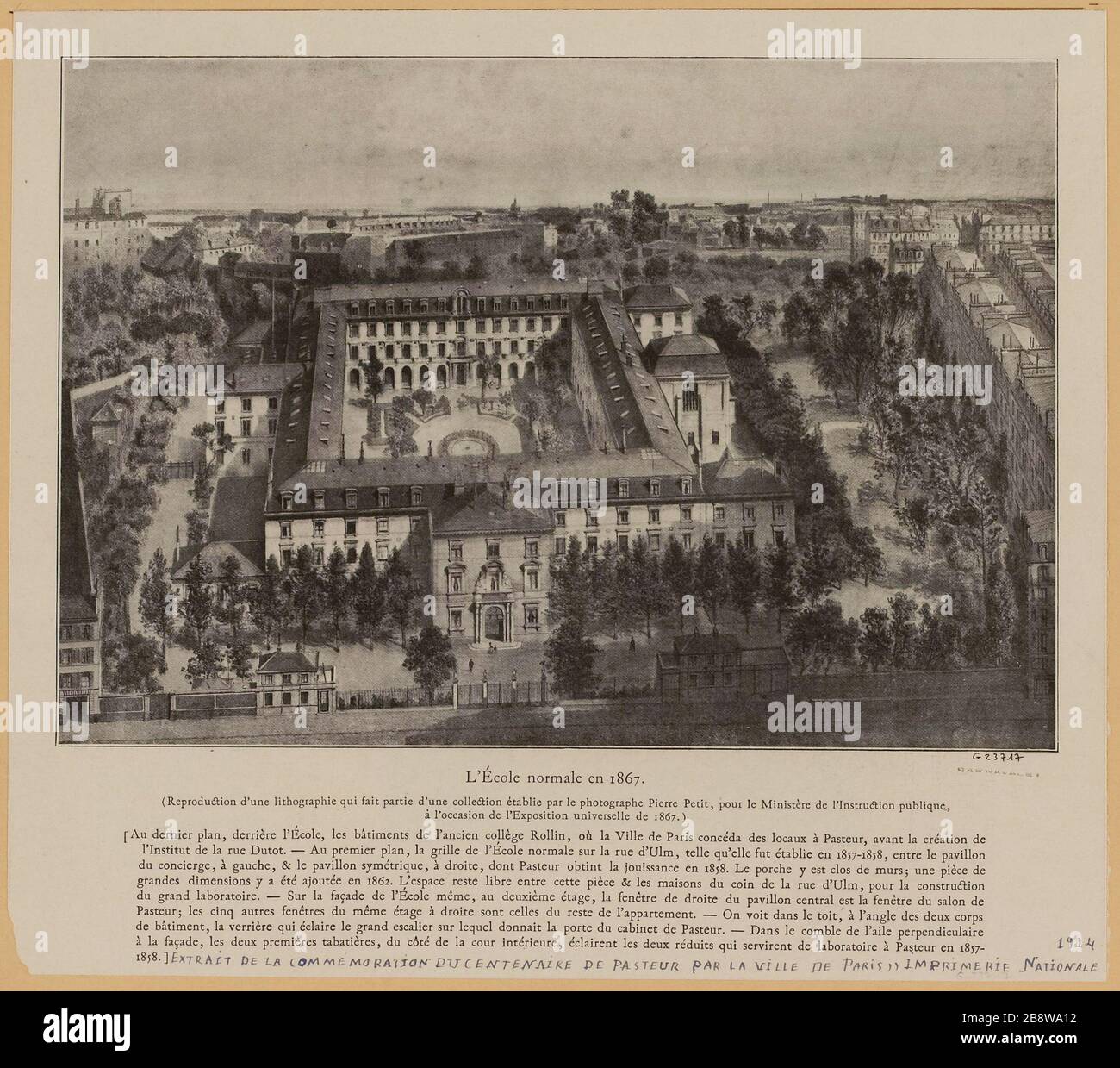 Aerial View of the Normal School in 1867 Stock Photo - Alamy