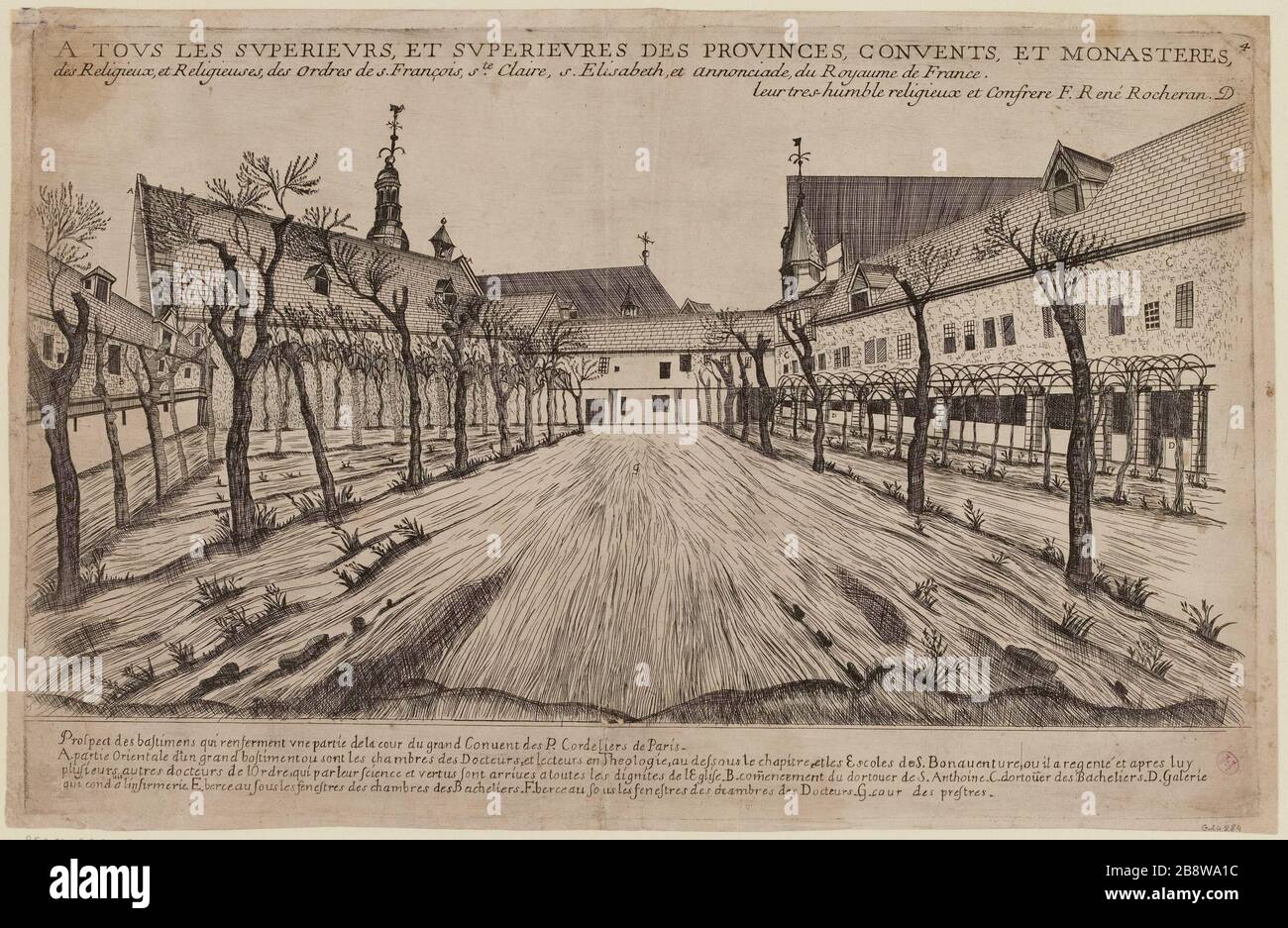 Franciscan convent courtyard Stock Photo - Alamy