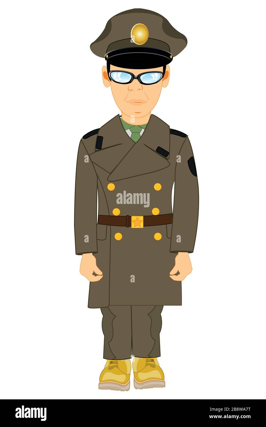 Vector illustration of the cartoon men in military form Stock Vector ...
