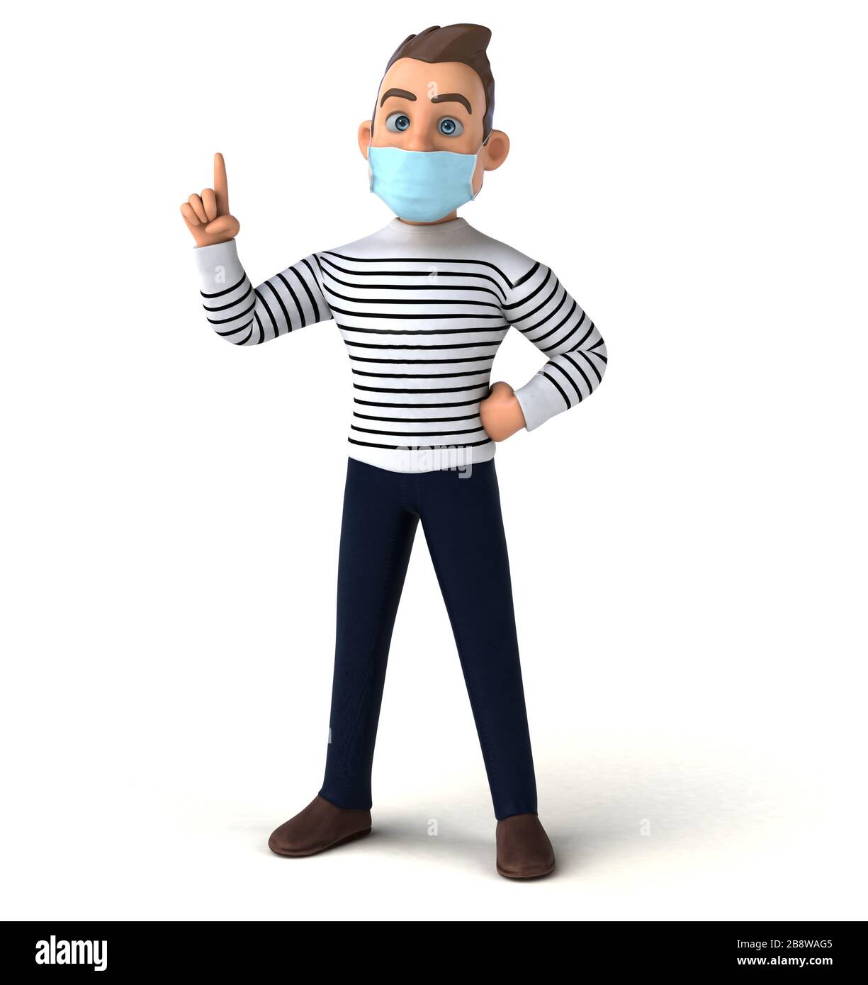 3D illustration of a cartoon character with a mask Stock Photo - Alamy