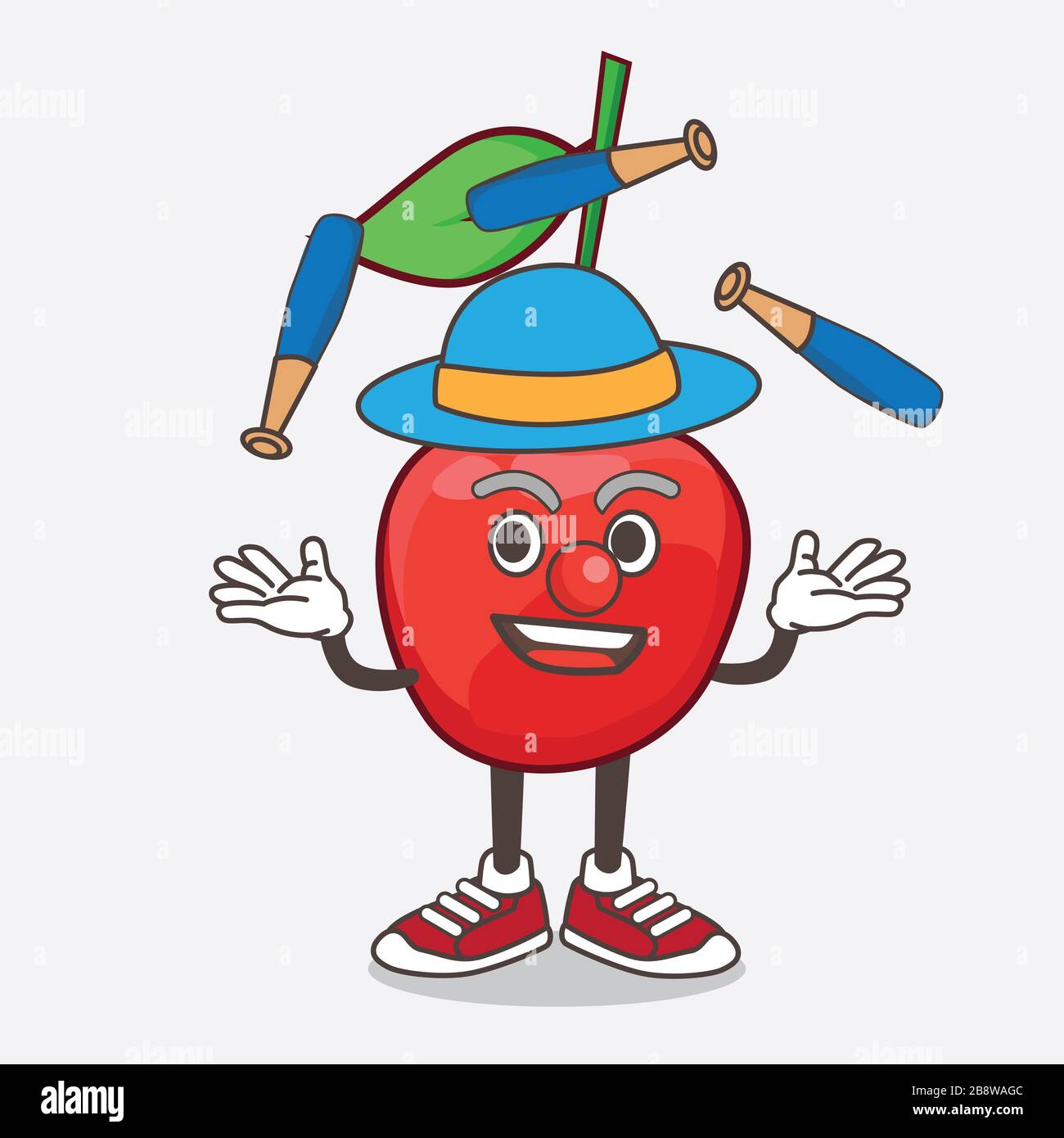 An illustration of Bing Cherry cartoon mascot character play Juggling ...