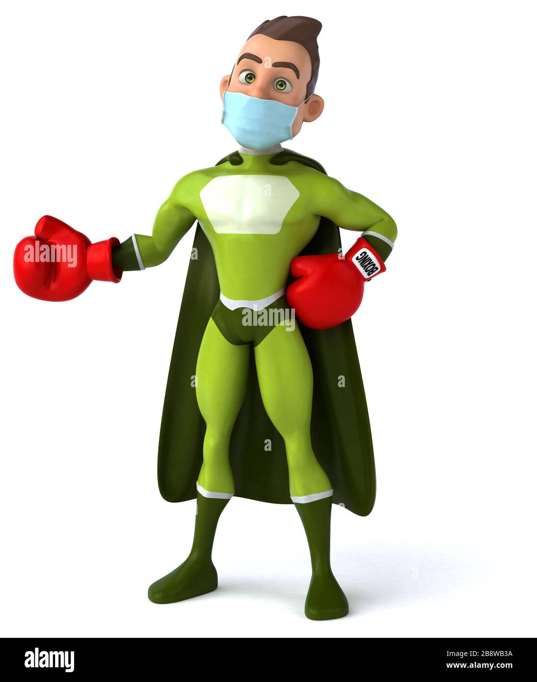 3D illustration of a cartoon character with a mask Stock Photo - Alamy