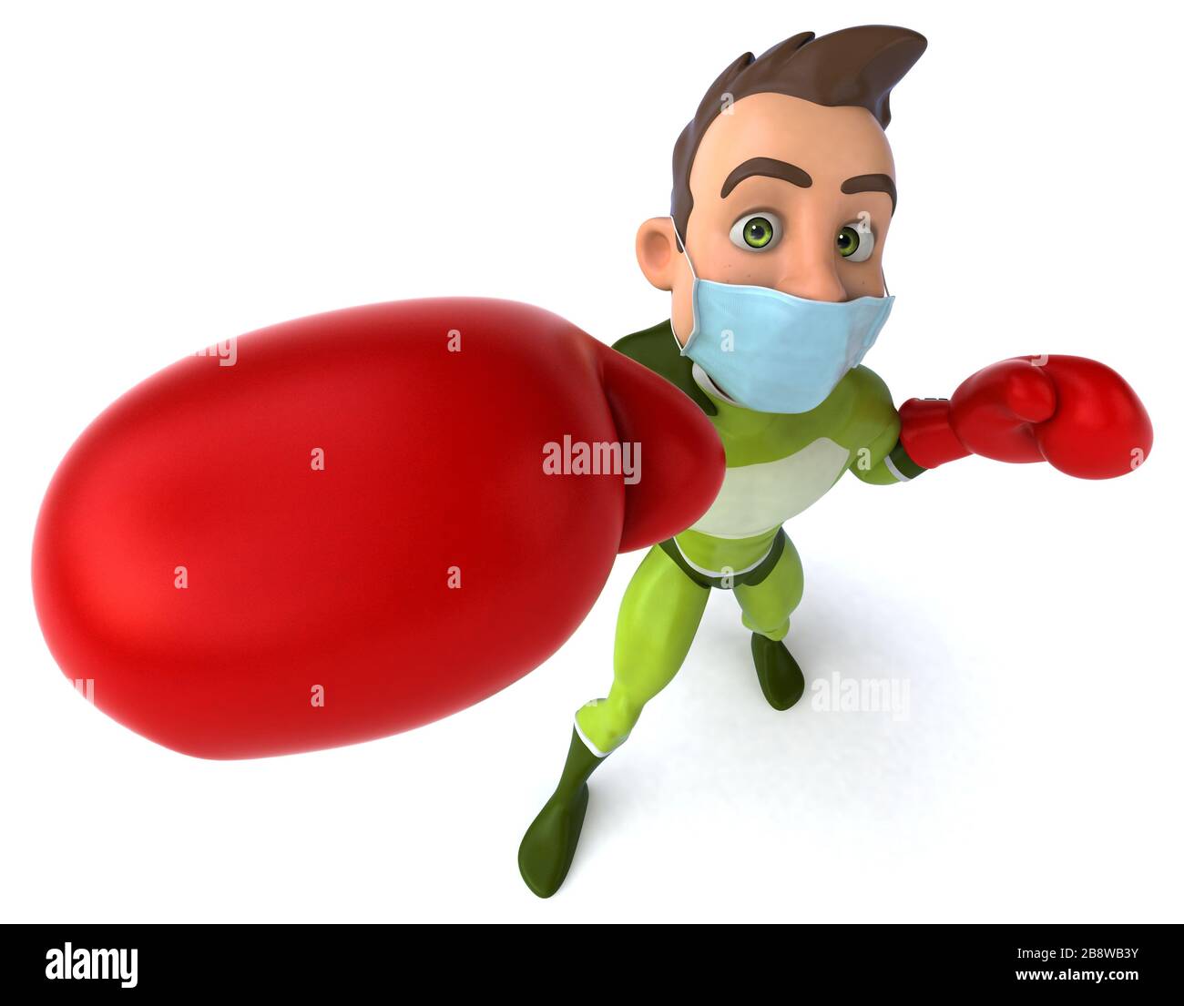 3D illustration of a cartoon character with a mask Stock Photo - Alamy
