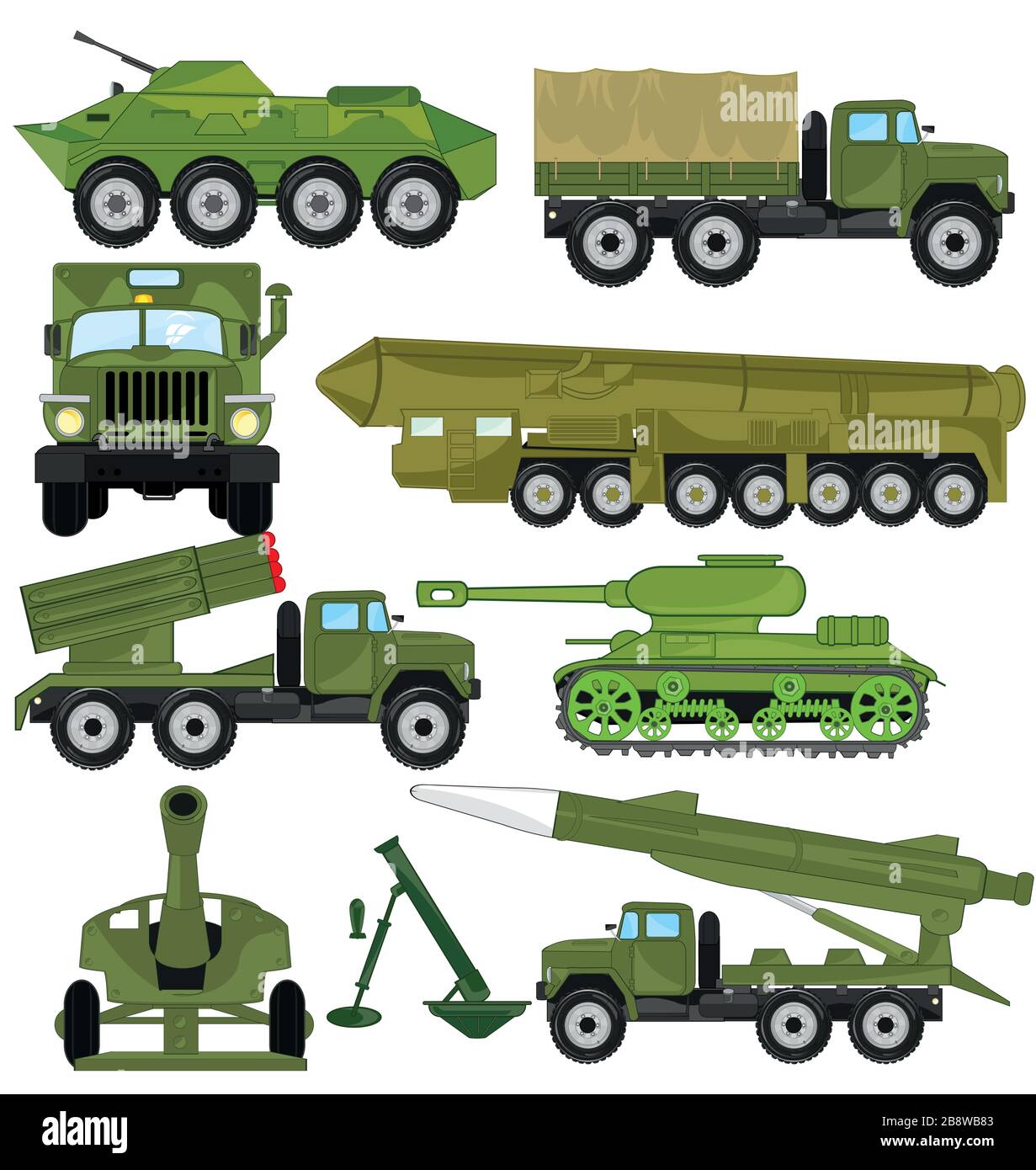 Military technology and weapon on white background is insulated Stock ...