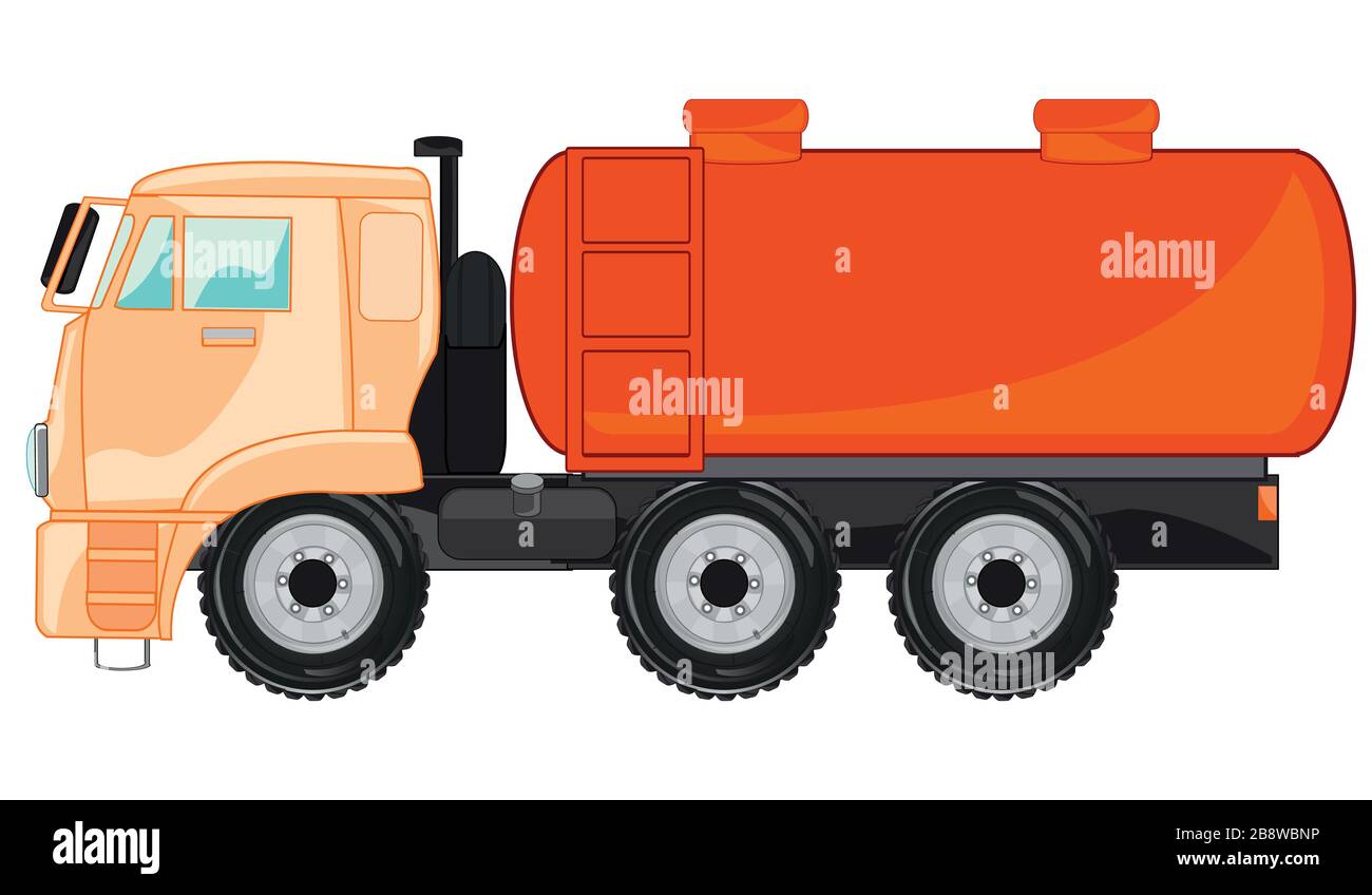 Vector illustration of the car gasoline tanker with tank fuel Stock ...