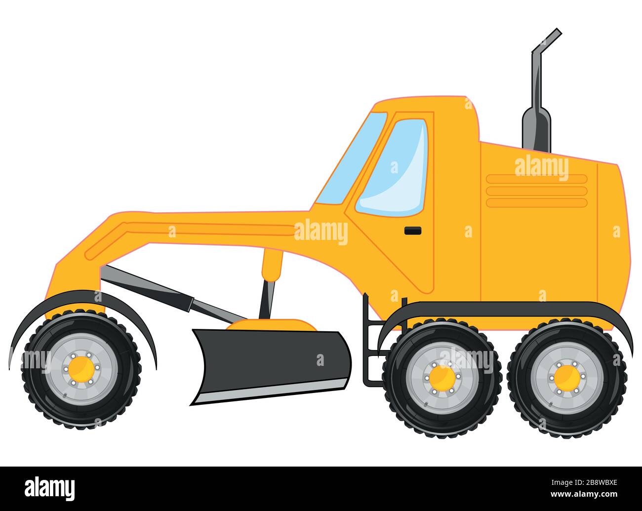 Vector illustration of the cartoon of the road technology grader Stock ...