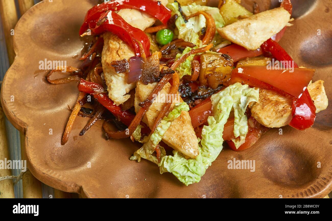 Ethiopian chicken Tibs, Ethiopian dish consisting of spicy Stock Photo ...