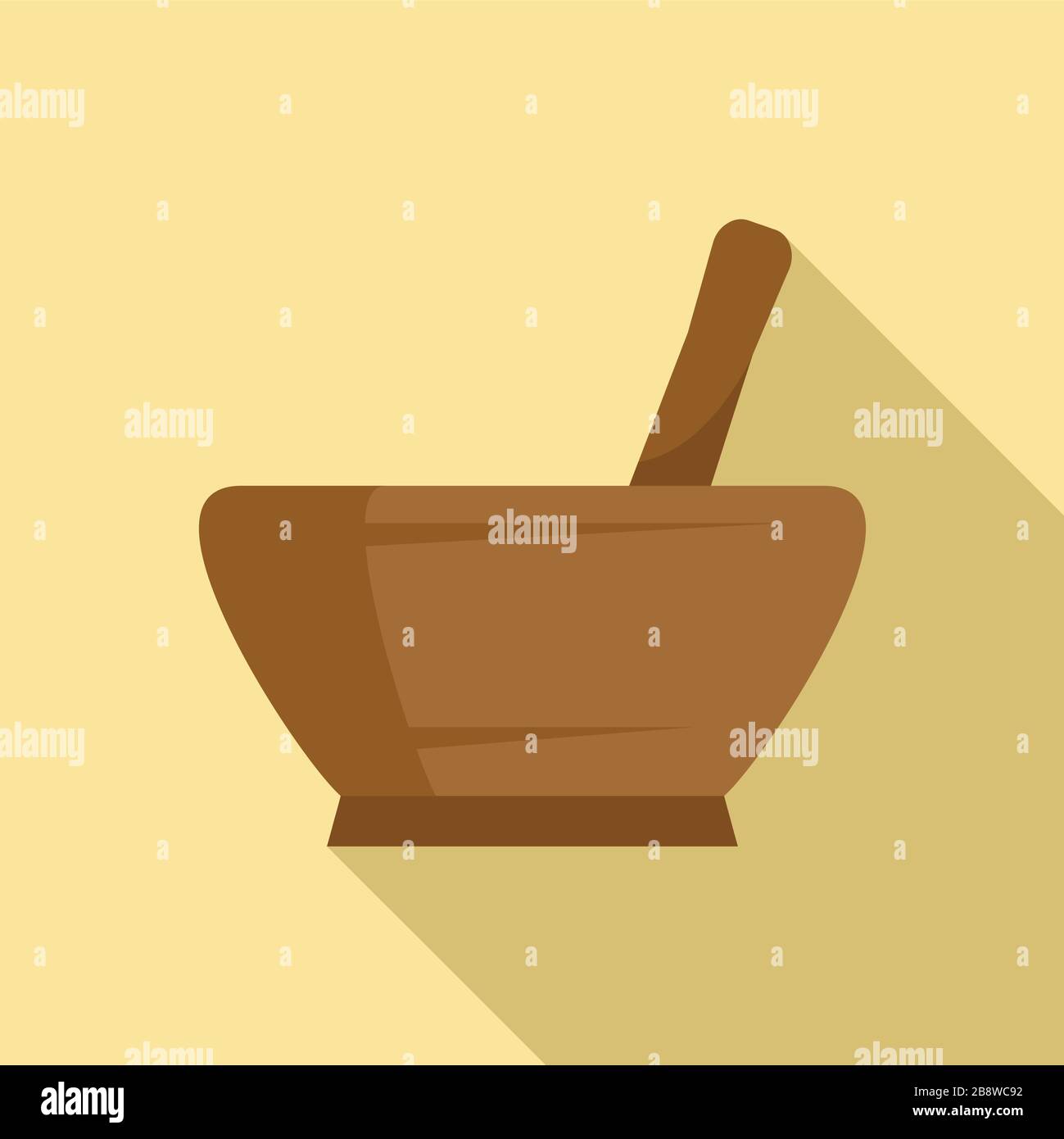 Condiment wood bowl icon. Flat illustration of condiment wood bowl ... Condiment wood bowl icon. Flat illustration of condiment wood bowl ...