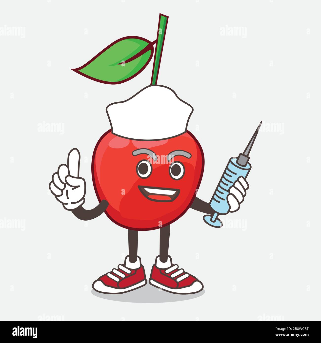 Red Bing Cherry Mascot Character Vector Illustration Stock Vector Image ...
