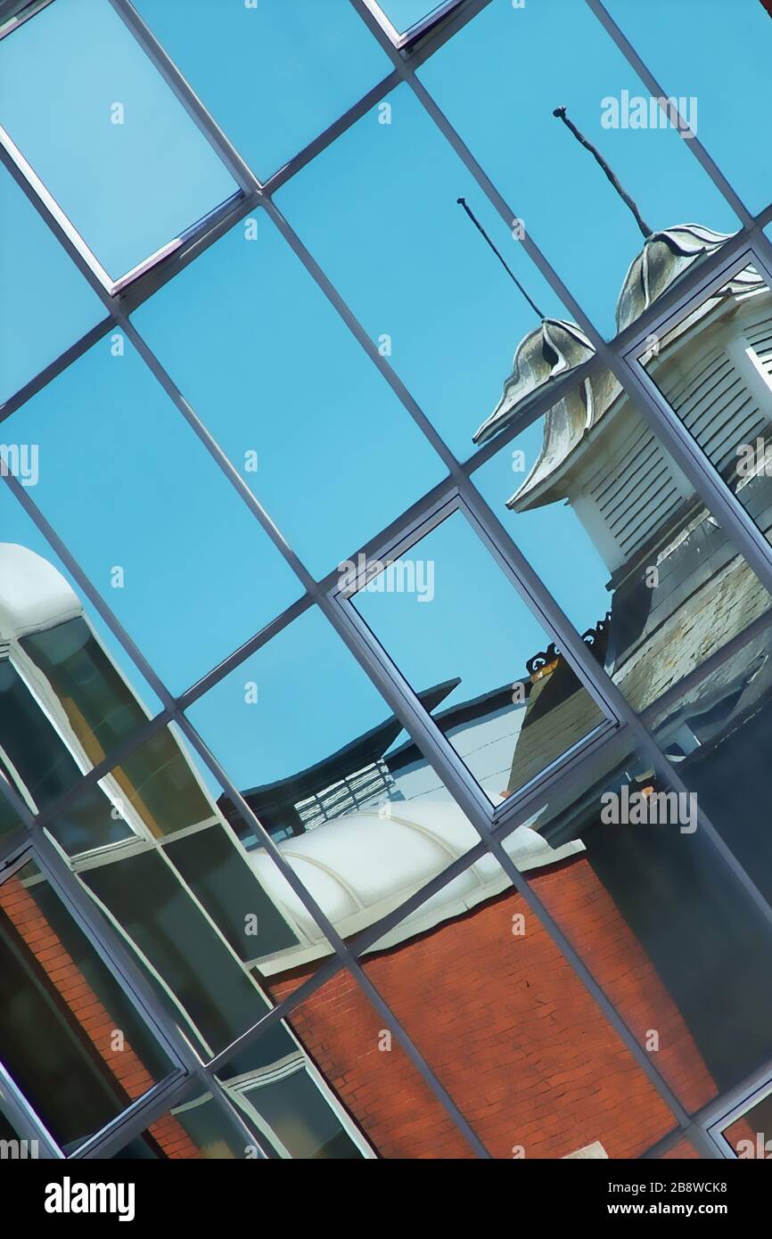 Oil paint of reflection window Stock Photo - Alamy