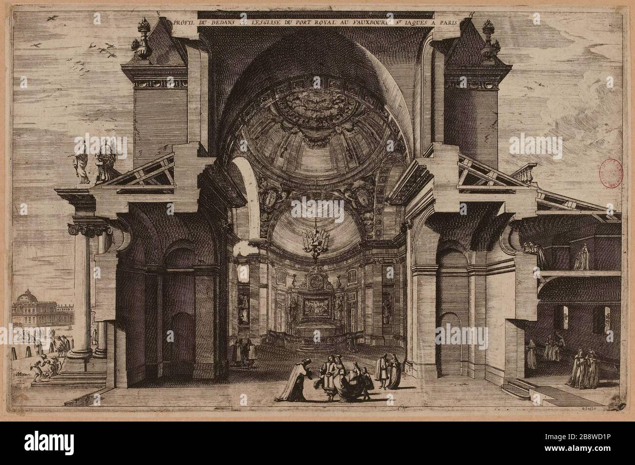 Profile church in the suburb of Port Royal S (t) Jacques in Paris Stock ...