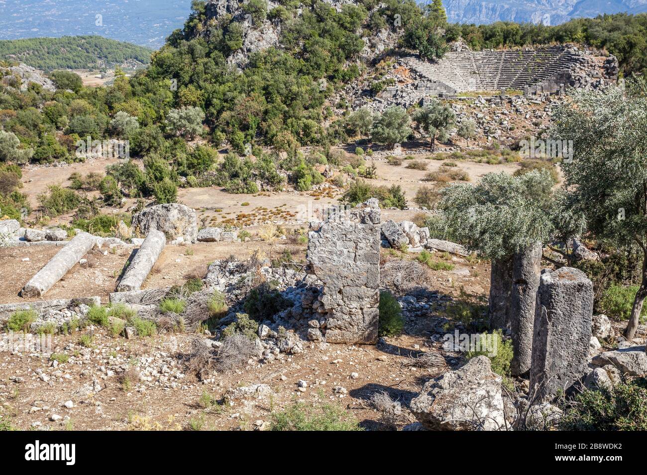 theater in the ancient city of pinara, Fethiye, Turkey Stock Photo - Alamy