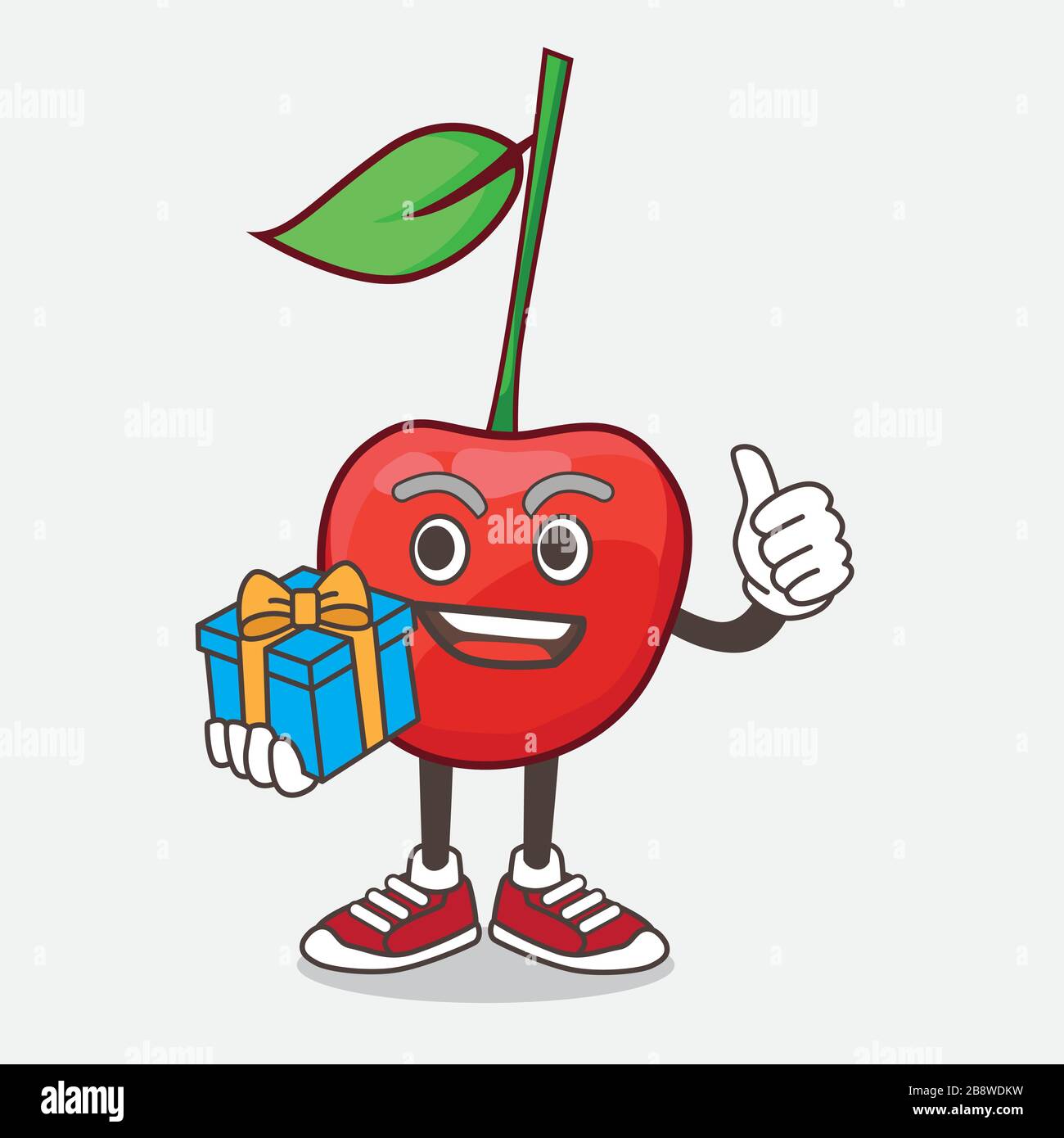 Red Bing Cherry Mascot Character Vector Illustration Stock Vector Image ...