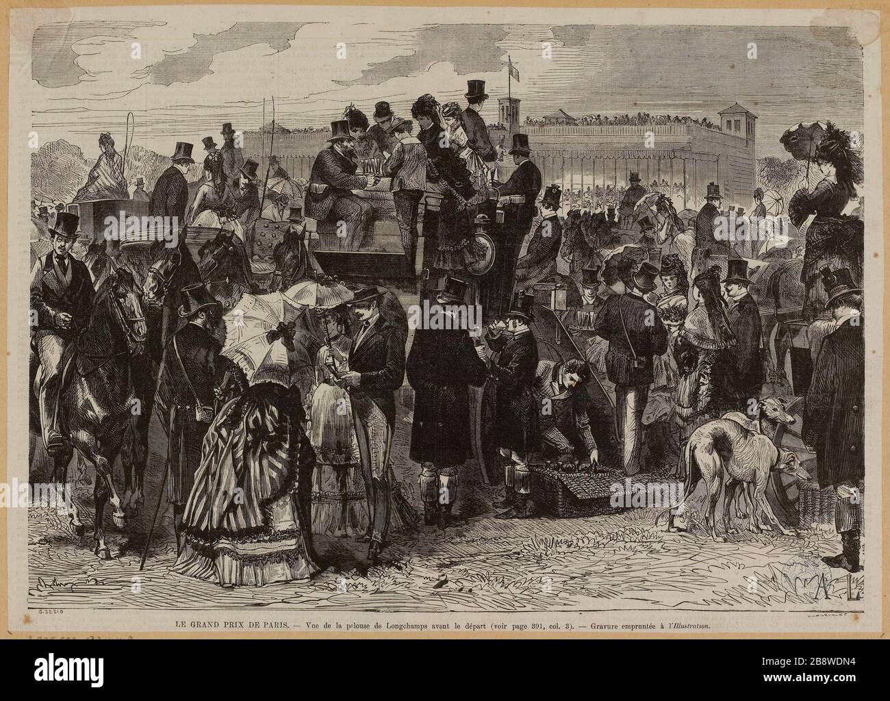 The Grand Prix de Paris. - View from the lawn of Longchamps before ...
