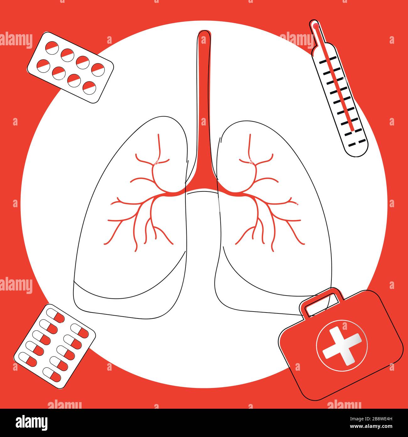 Icon Of Lung Disease Pneumonia Asthma Cancer In The Form Of Lung
