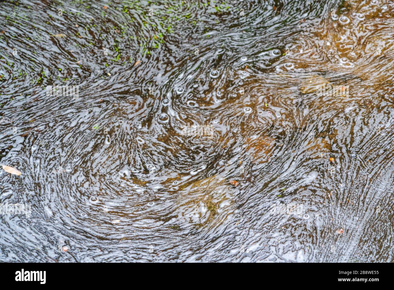 Water source pollution crisis in ecology. Wastewater in rivers and ...