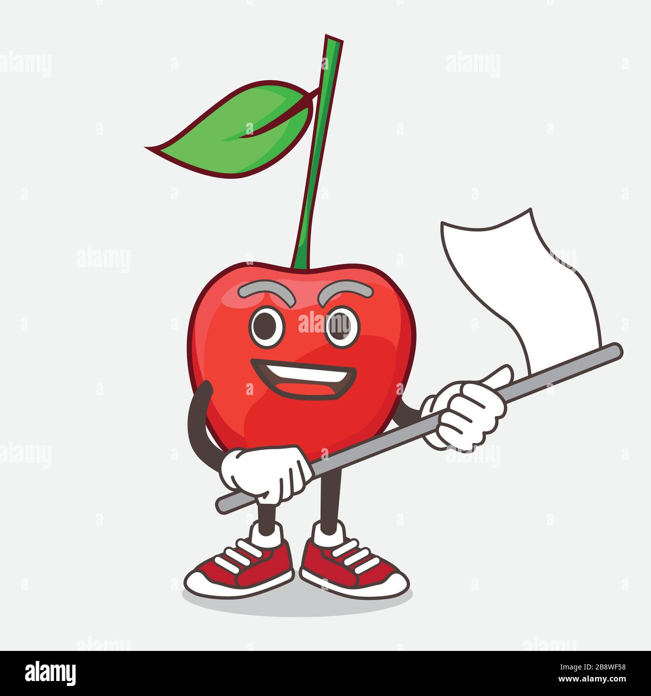 Red Bing Cherry Mascot Character Vector Illustration Stock Vector Image ...
