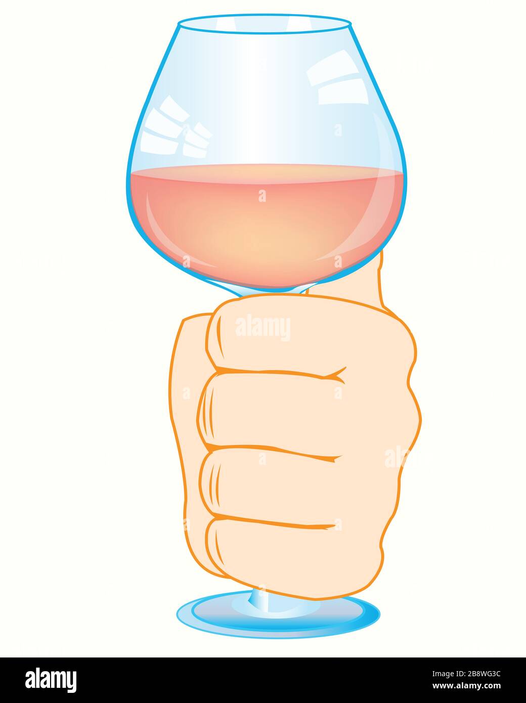 Vector illustration of the hand of the person with goblet blame on ...