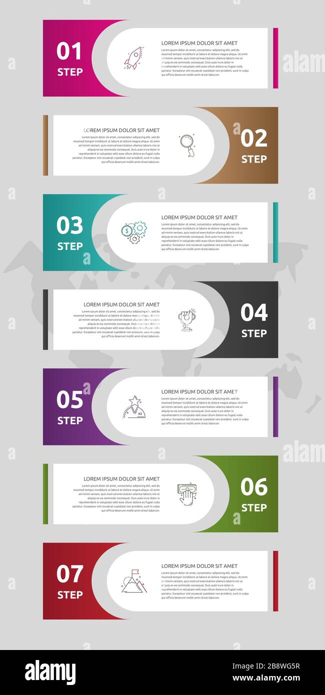 Vector template labels infographics. Business concept with 7 options ...